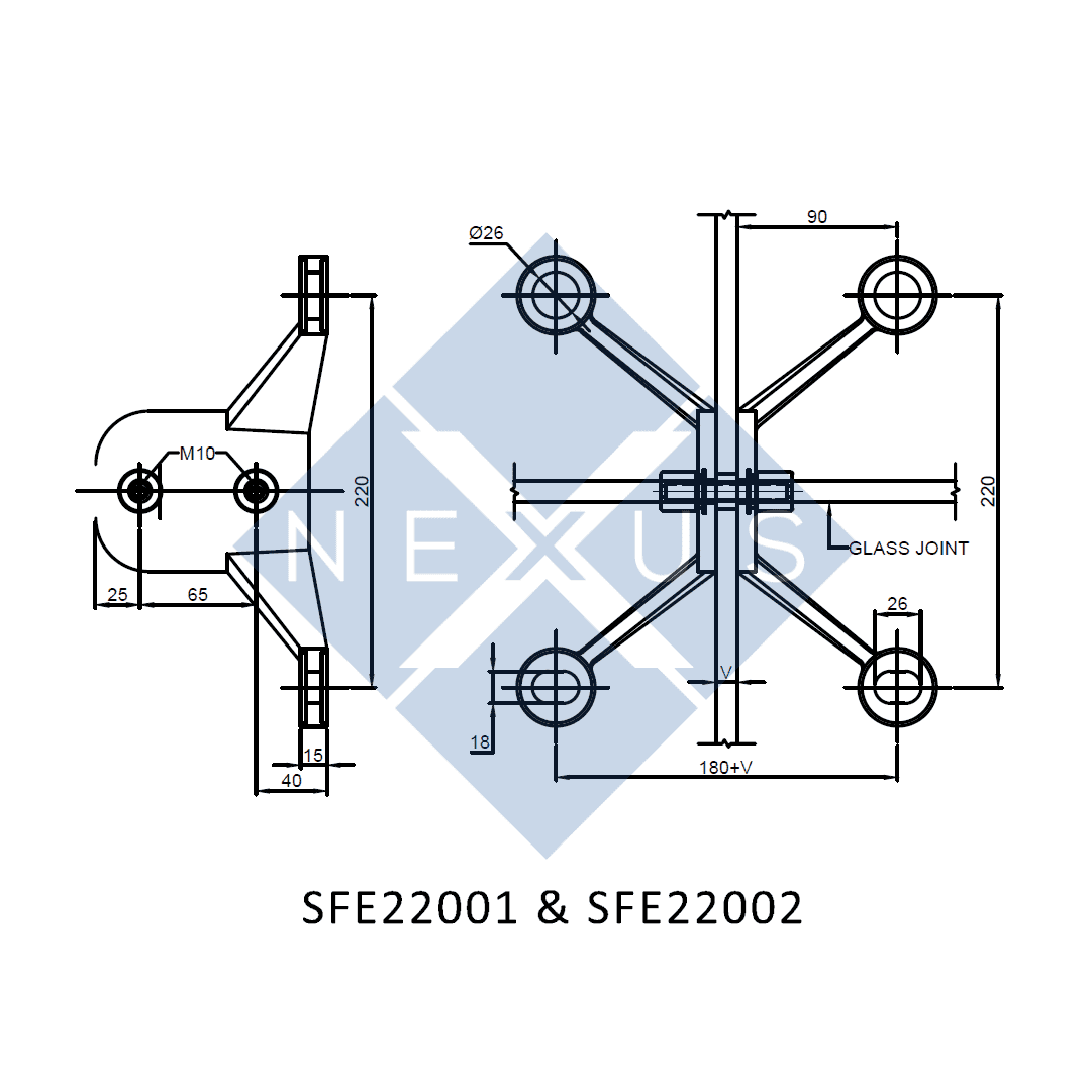 Fin Type 4-Leg Spider - SFE22001 + SFE22002 - NEXUS